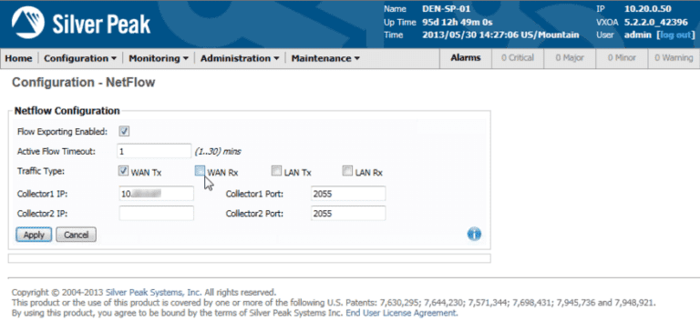 Silver Peak Systems: How to configure NetFlow